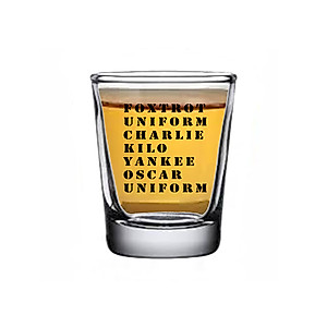 Rogue River Tactical Funny Foxtrot You Shot Glass Gift For Military Veteran Acronym Joke