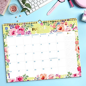 S&O Watercolor Floral Wall Calendar from Jan 2023-Jun 2024 - Tear-Off Monthly Calendar - 18 Month Academic Wall Calendar 2023-2024 - Hanging Calendar to Track for Anniversaries & Appointments - 10.5x13.5”in