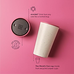 Circular & Co Reusable Coffee Cup - 12oz - 100% Leakproof Travel Mug - Made from Recycled Coffee Cups - Sustainble Insulated Coffee Tumbler - BPA Free - Dishwasher Safe