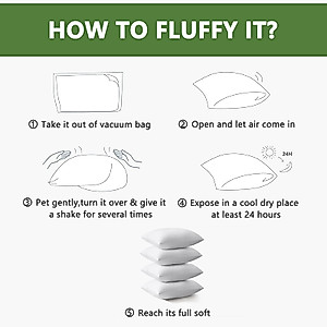 ROKDUK Bed Pillows for Sleeping Standard Size Set of 4, Cooling Hotel Quality for Back Stomach or Side Sleepers White