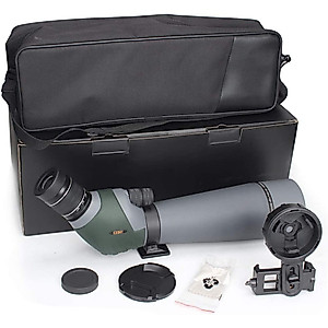 Gosky 20-60x80 Dual Focusing ED Spotting Scope - Ultra High Definition Optics Scope with Carrying Case and Smartphone Adapter for Target Shooting Hunting Bird Watching Wildlife Astronomy Scenery