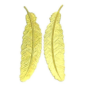 Novelty Metal Classical Feather Bookmark-Gold