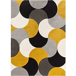 Well Woven Hilda Blush Pink Modern Geometric Circles & Boxes Pattern Area Rug