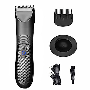 FENGCHUNS Body Hair Trimmer,Electric Groin Trimmer for Men,Ball Shaver Trimmer with LED Indicator,Male Pubic Hair Trimmer, Waterproof Wet/Dry Trimmer Women Hair Clipper Safety Body Grooming