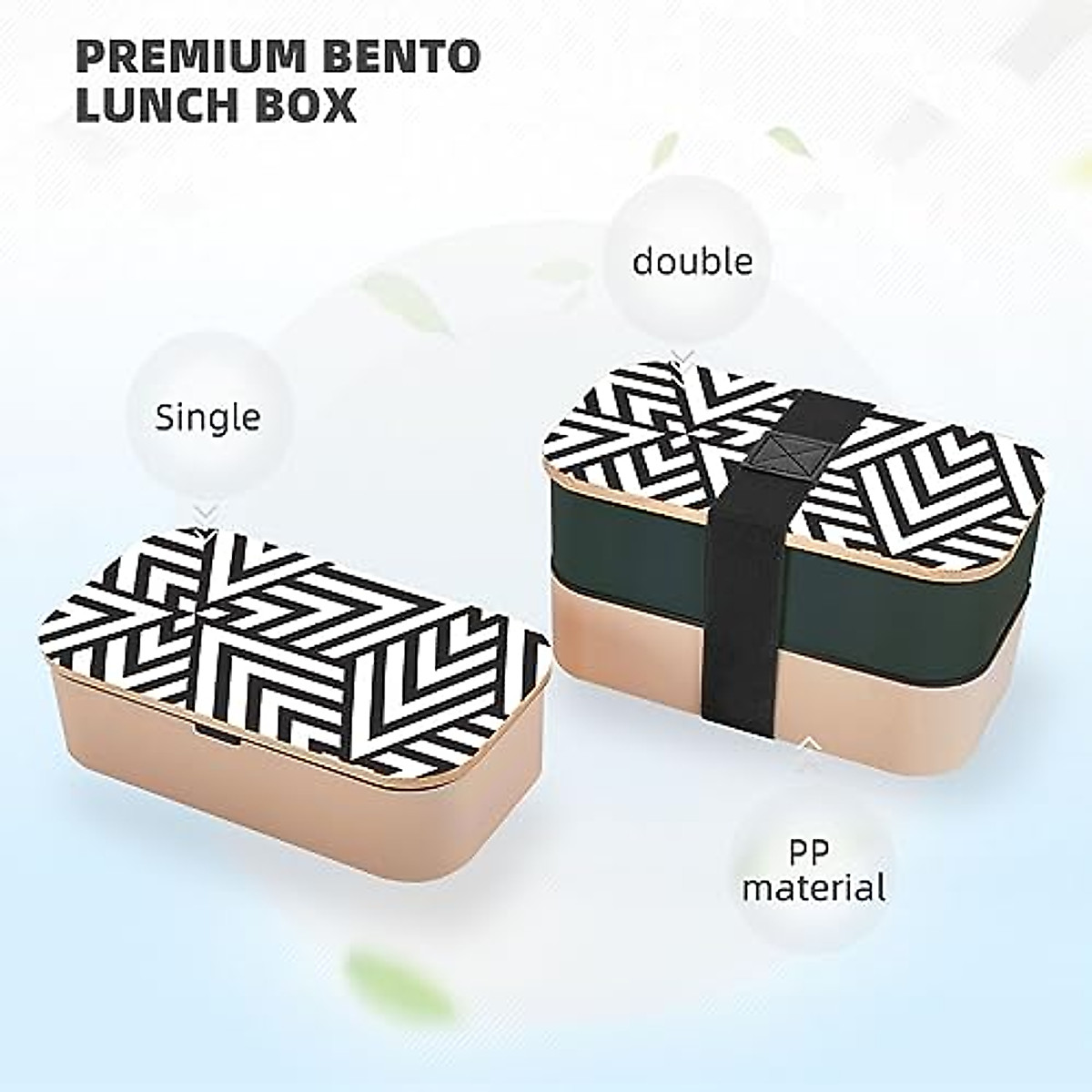 Printidea Adult Lunch Box, Bento Box, With Cutlery Set Of 3, 2 Compartments, Rectangular, Lunch Box For Adults