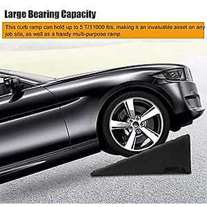 Threshold Ramp, Rubber Ramps for Wheelchairs/Driveway/Scooters, 4/5/6inch Rise Heavy Duty Curb Ramp Threshold Ramps for Garage Garden Parking Lots (Size : 14cm/5.5in)