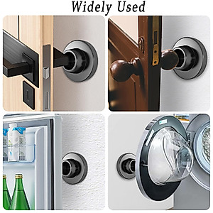 Door Stops for Wall Protector, Door Knob Wall Shield, Black Door Bumper for Slamming, Door Handle Stopper, Wall Hole Cover 3PCS