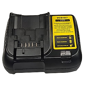 3A 10.8V-20V Max Lithium DCB107 Charger Compatible with Dewalt DCB120 DCB127 DCB206 DCB204 DCB200-2 DCB200 DCB180 Batteries Replacement for Dewalt DCB112 DCB115 DCB101 DCB105 DCB107 Charger