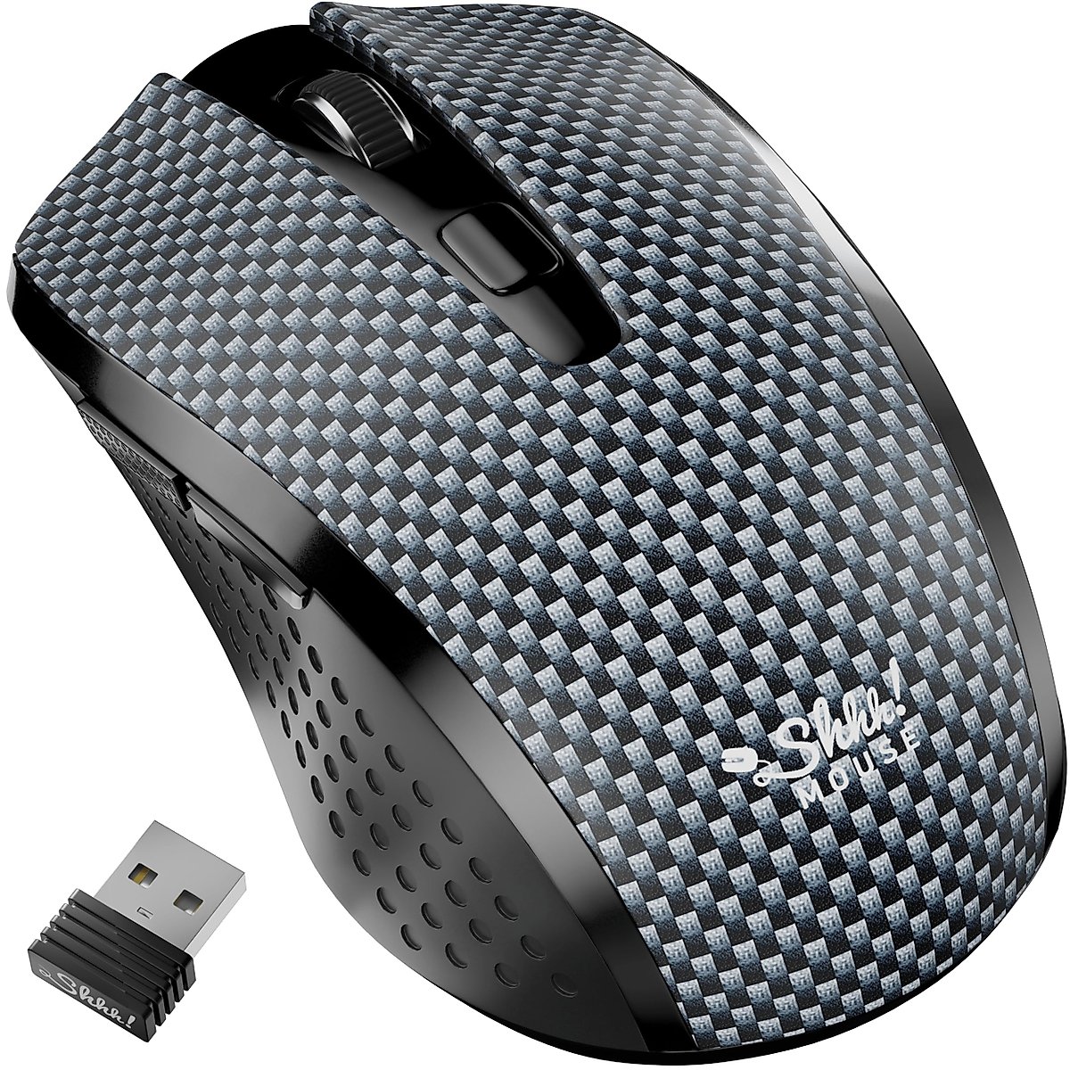 SHHHMOUSE Silent Mouse Wireless – Computer Mouse Wireless, Mouse for Laptop, Mouse USB, Mouse for Chromebook, Mouse Cordless, Mouse Inalambrico, PC Mouse, Computer Mice, Quiet Mouse