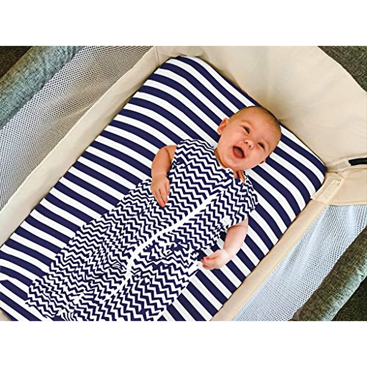 Bassinet Bed Sheets – Premium Bassinet Fitted Sheet for Halo, Mika Micky, Maxi COSI & Others - 4 Pack 100% Jersey Knit - Bassinet Bedding for Standard Size Oval or Halo Bassinet Pads for Boys & Girls