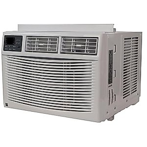 RCA 12,000 BTU 115V Window Mounted Air Conditioner & Dehumidifier with Remote Control, Window AC Unit for Apartment, Living Room, & Medium Rooms up to 450 Sq. Ft. in White