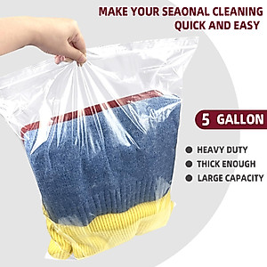 Large 5 Gallon Plastic Zipper Storage Bags, 18x24 Inches Clear Reclosable Storage Bags 12Pieces