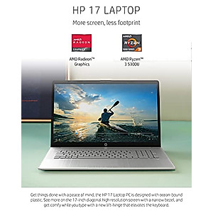 HP 17 Laptop PC, AMD Ryzen 3 5300U, 4 GB RAM, 256 GB SSD, 17.3" HD+ Display, Windows 11 Home, Wi-Fi & Bluetooth Combo, Long Battery Life, HD Webcam, Custom-Tuned Speakers (17-cn0020nr, 2022)