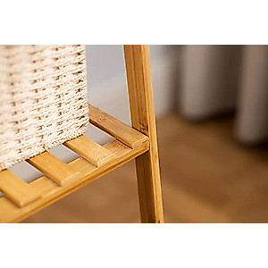 GLISOO Bamboo Garment Rack, 2-Tier,100% Bamboo Garment Rack with Top Hanging Rod and Bottom Storage Shelves, Indoor Plant Stand, Freestanding Clothes Hanging Rack, (Natural)