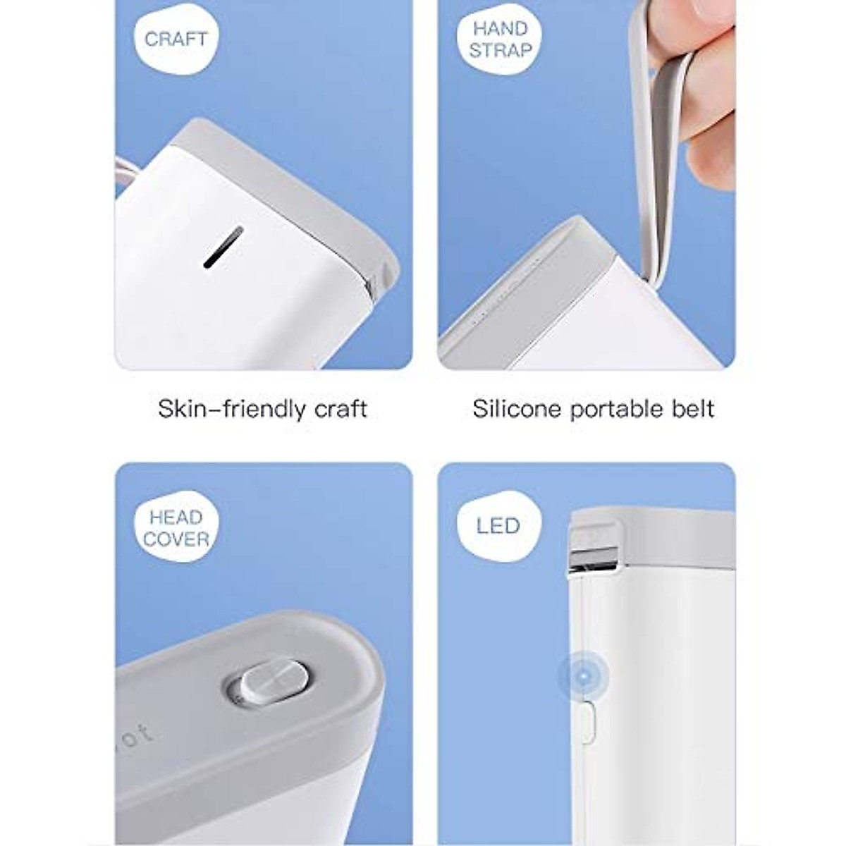 XXXDXDP Multifunction Thermal Label Printer Mini Portable Pocket Thermal Printer for Mobile Phone Home Use Office (Color : Black)