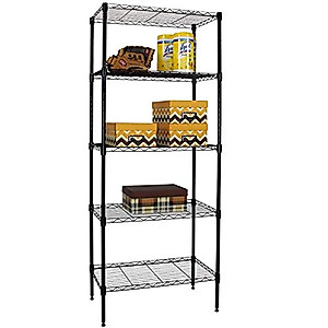 Payhere Storage Metal Utility Shelves, 5-Tier 24" Steel Garage Storage Wire Shelving Unit,750Lbs Rust-Proof Storage Racks w/Leveling Feet, NSF Certification Shelf for Kitchen Office Garage
