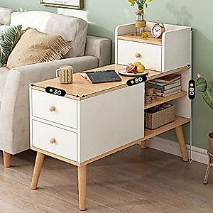 HIGOH Bedside Table Bedside Table Simple Bedside Table Home Living Room Bedroom Sofa Side Table Small Apartment Storage Cabinet