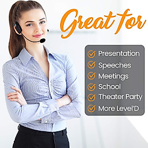 Pyle UHF All-Purpose Wireless Microphone System - Portable Professional Cordless Microphone Wireless Mic Kit w/ Headset Mic, Receiver Unit - Karaoke, Conference, DJ Party - Pyle PDWMU115