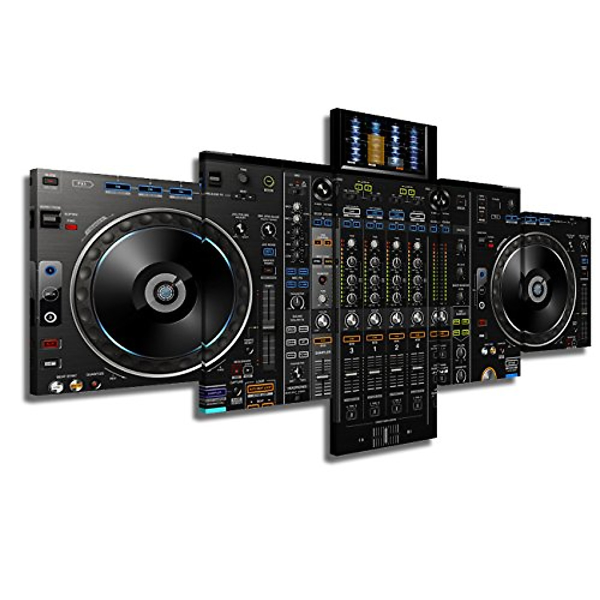 Black and White Wall Art Audio Equipment Pictures 5 Piece Canvas Wall Art Turntables Paintings,Artwork Home Deco for Living Room Frame Gallery-wrapped Ready to Hang Posters and Prints(50''Wx24''H)