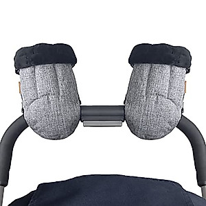liuliuby CozyMitts - Insulated Stroller Gloves/Stroller Hand Muff - Stroller Accessories for Winter - Water Repellent Stroller Mittens for Freezing Cold Weather - Hand Warmers (Heather Gray)