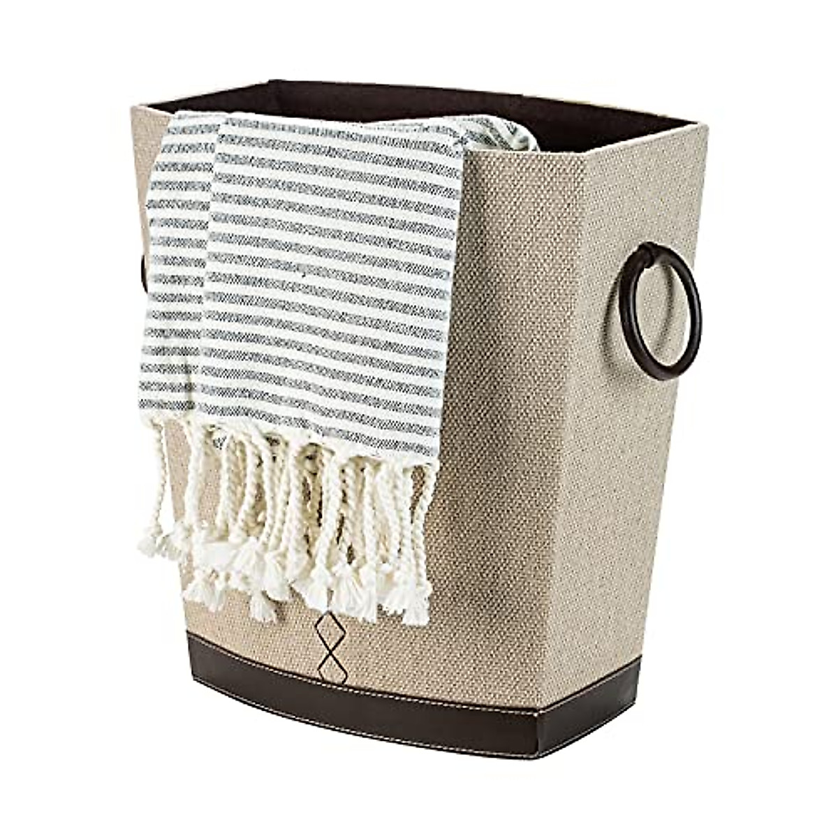 Organize It All Multi-Purpose Basket | Dimensions: 8" x 13.5" x 12" | Open Top | Great Storage | Home Organization | Handles for Easy Movement | Great for Office | Living Room | Beige