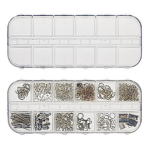 12 Grid Clear Plastic Jewelry Box Organizer, Storage Container (10 Pack)