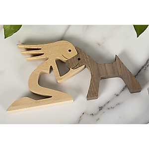 GUANKE Wooden Women's Dog Carving Ornaments are Used for Home Office Desks,Wooden Dog Carving Decorations,Wood Carving Decorations - Increase (PL020A)