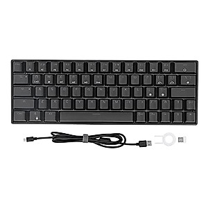 Yunseity PC Gaming Keyboard, 2.4G Wireless Bluetooth Type C Wired Keyboard Compact Mini Mechanical Keyboard with White Light for Laptop PC, Plug and Play(Brown Switch)