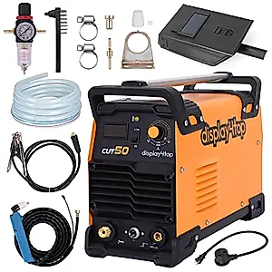 Plasma Cutter, CUT50 Non-Touch Plasma Cutting Machine with LCD Display, Dual Voltage DC IGBT Plasma Cutters, Max Cutting Thickness 12mm (Iron)