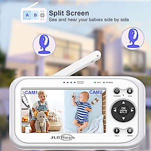 JLB7tech Add-on Camera Unit 5“ and 4.3" Split Screen Video Baby Monitor LB55955-2T,55963BV-2T,55953-2T,55953SPB-2T,JLB955SP-2T(B)(up to 2 Cameras)