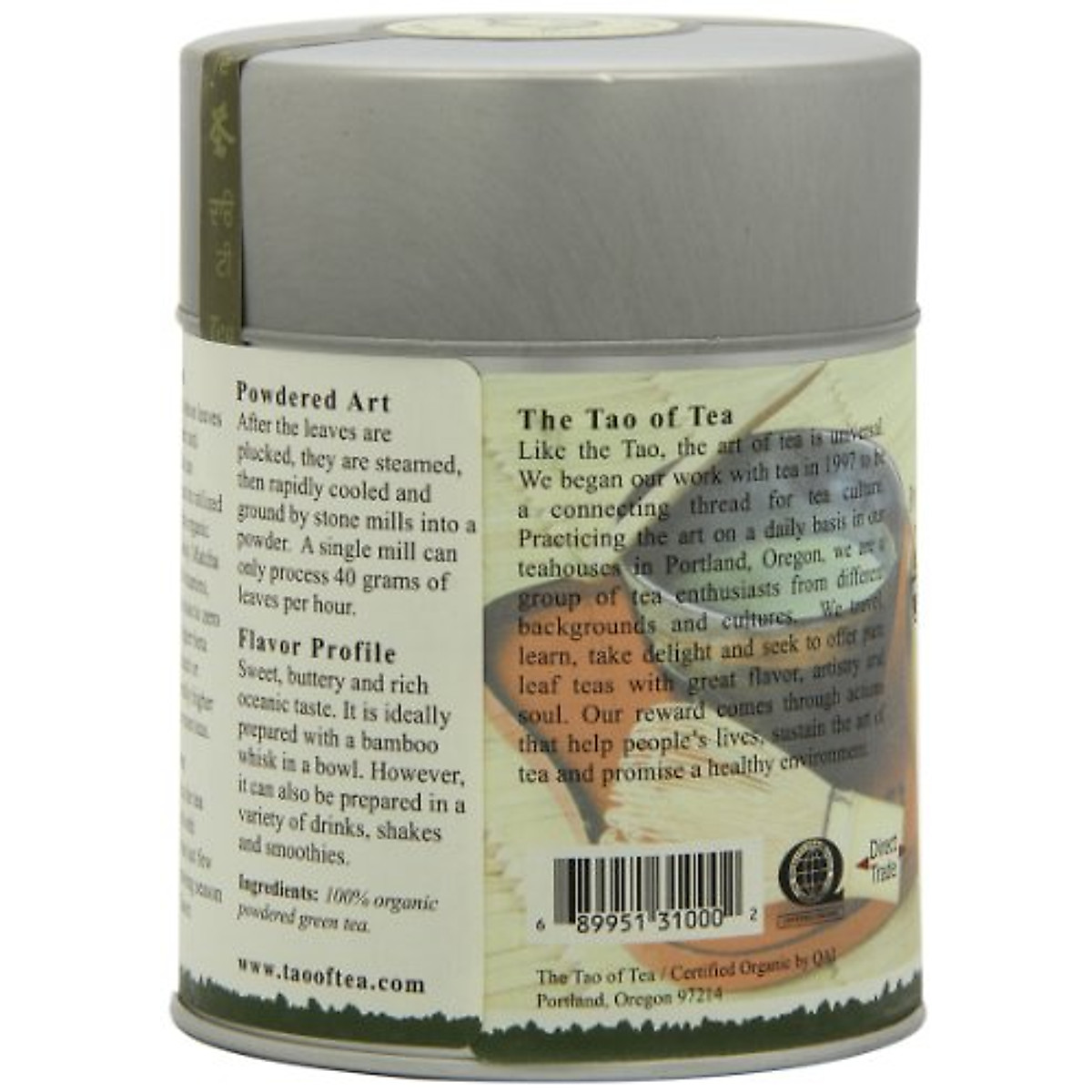 The Tao of Tea Liquid Jade Powdered Matcha Green Tea, Loose Leaf, 3 Oz