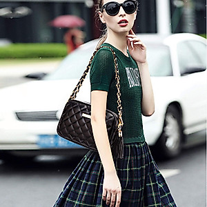 BEAULEGAN Purse Chain Strap - Microfiber Leather - Replacement for Crossbody Shoulder Bag - 51 Inch Long, Black/Gold