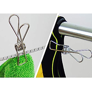 Clothes Pins 40 Pack Stainless Steel Clothesline Clips 2.2" ClothesPins Outdoor Indoor Laundry Drying Piece Clothesline Pins for Home and Office Fastener