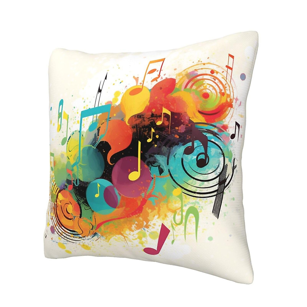 OUSIKA Abstract Music Themed Throw Pillow Covers Super Soft Morden Decorative Pillowcases Square Cozy Cushion Covers for Sofa Couch Bed Home Decor 16"X16"