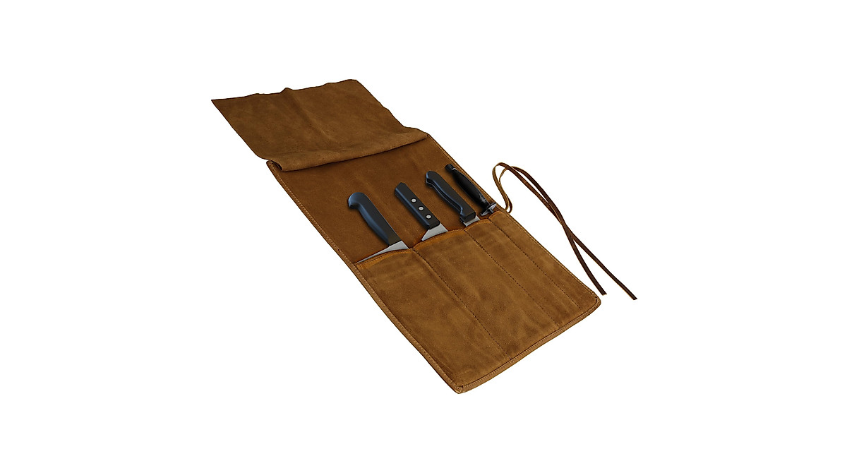 Buffalo Leather Knife Roll Set - Travel Friendly & Stylish