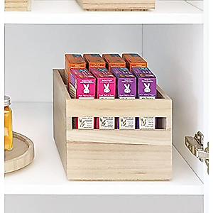 iDesign Renewable Paulownia Wood Collection Storage Bin with Handles, 10" x 7.5" x 6", Natural