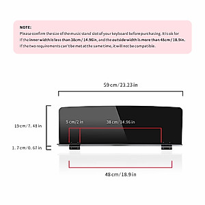 Sheet music stand compatible for Casio Roland Yamaha P35 P45 P48 P105 P115 P121 P125 P128 KB/PSR/PSR-E/PSR-S/YPT/EW/NP/KBP/DGX series electronic digital keyboard piano (Black)