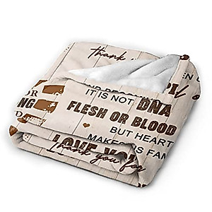 to My Bonus Dad Blanket, Stepdad Gifts from Daughter Son Soft Cozy Lightweight Throw Blanket 50"x60" Sofa Travel Couch for Fathers Day Birthday Christmas Thanksgiving Day