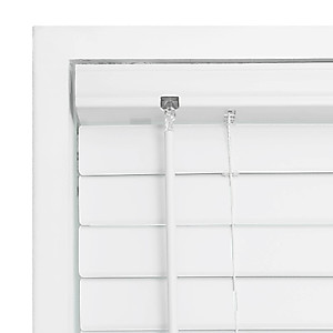 DEZ FURNISHINGS 2" Cordless Flat Slat Venetian Blind, 61.5"W x 64"H, White