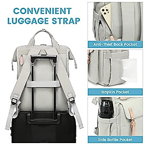 LOVEVOOK Laptop Backpack for Women, Teacher Nurse Bag Work Travel Computer Backpacks Purse,Daypack