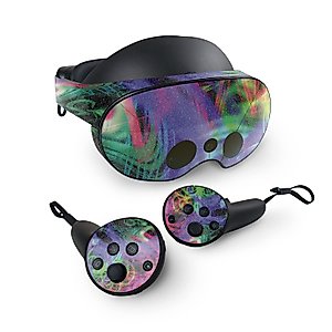 MightySkins Glossy Glitter Skin Compatible with Meta Quest Pro - Neon Splatter | Protective, Durable High-Gloss Glitter Finish | Easy to Apply, Remove, and Change Styles | Made in The USA