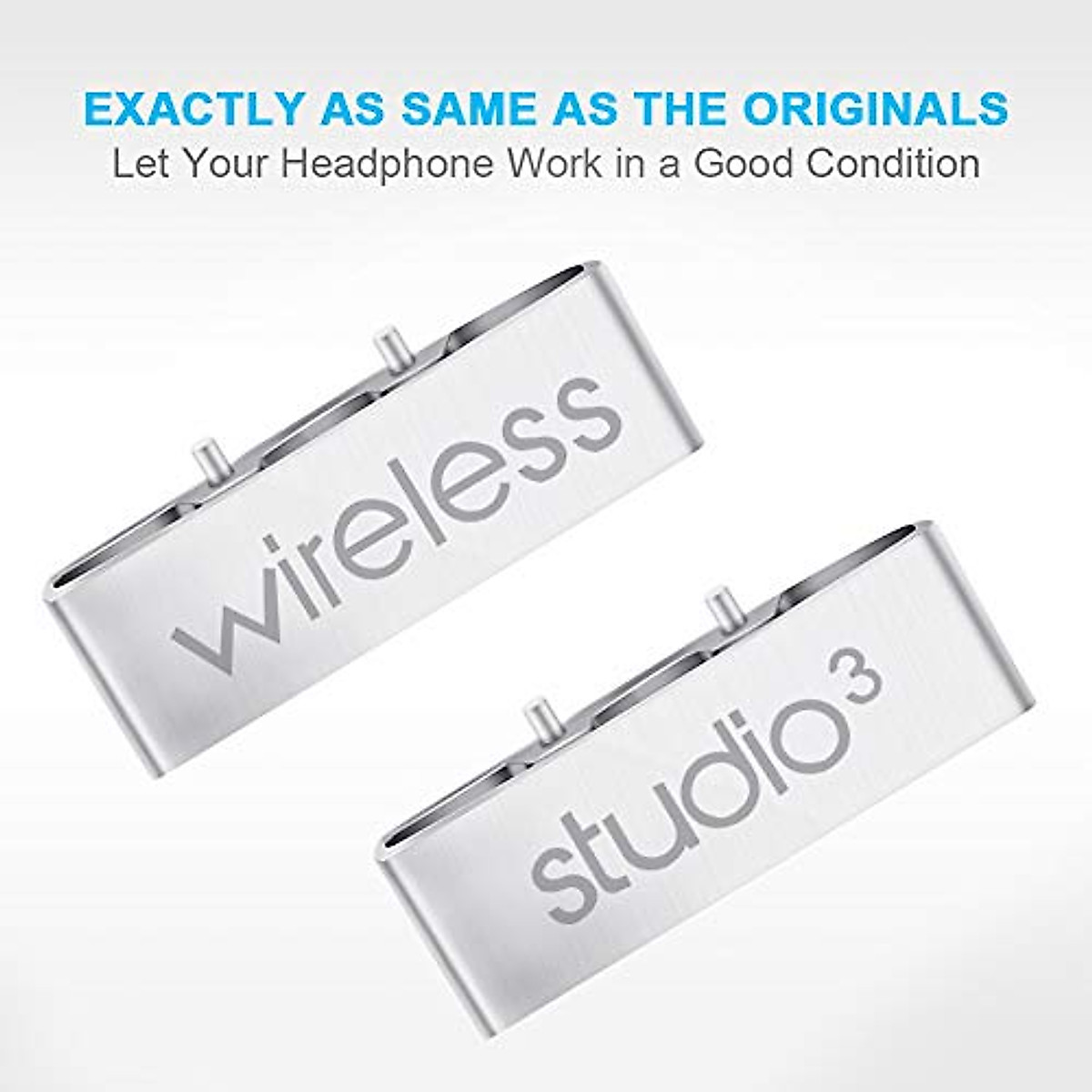 Studio 3 Replacement Parts Hinge Repair Kit Accesories Compatible with Beats by Dre Studio 3.0 Wireless Headphones (Silver)