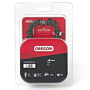 Oregon L68 ControlCut Chainsaw Chain for 18-Inch Bar, 68 Drive Links, .325" Pitch, .063" Gauge, Fits Several Stihl Models (22BPX068G),Gray