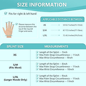 fibee Trigger Finger Splint, Adjustable Two Finger Splint Full Hand and Wrist Brace Support, Metal Straightening Immobilizer Treatment for Sprains, Mallet Injury, Arthritis(S/M)