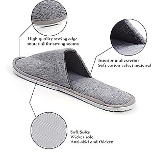Rocutus Disposable Slippers,2 Pair Disposable Slippers Bulk Guest Slippers,Travel Portable Polyester-cotton Slippers Home Interior Slippers Hotel Special Anti-skid Shoes Cotton Trailer