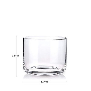 Viski Crystal Negroni Tumblers, Stylish Lowball Cocktail Glasses Set of 2 - Premium Crystal Glass Gift Set for Whiskey, Double Old Fashioned, Bourbon and Cocktails, 8 oz