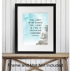 Zen Decor - Buddha Wall Art for Spa or Yoga Studio - Spiritual Meditation Gift for New Age Buddhist, Buddhism Fan - Wall Decoration for Living Room, Bathroom, Bedroom - 8x10 UNFRAMED Poster Print