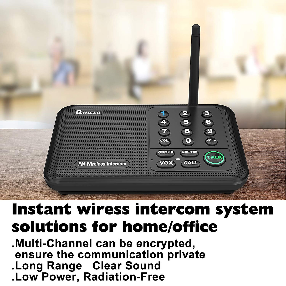 Intercoms Wireless for Home, Home Intercom System Wireless, 5280 Feet Long Range House Intercom System for Business, Two Way Wireless Intercoms for Office, Wireless Room Monitor