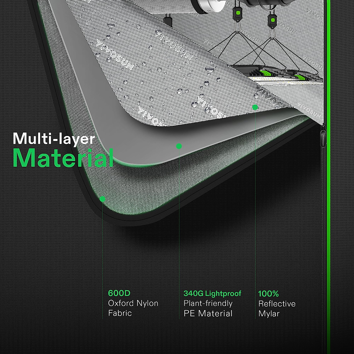 VIVOSUN S848 4x8 Grow Tent, 96"x48"x80" High Reflective Mylar with Observation Window and Floor Tray for Hydroponics Indoor Plant for VS4000/VSF4300