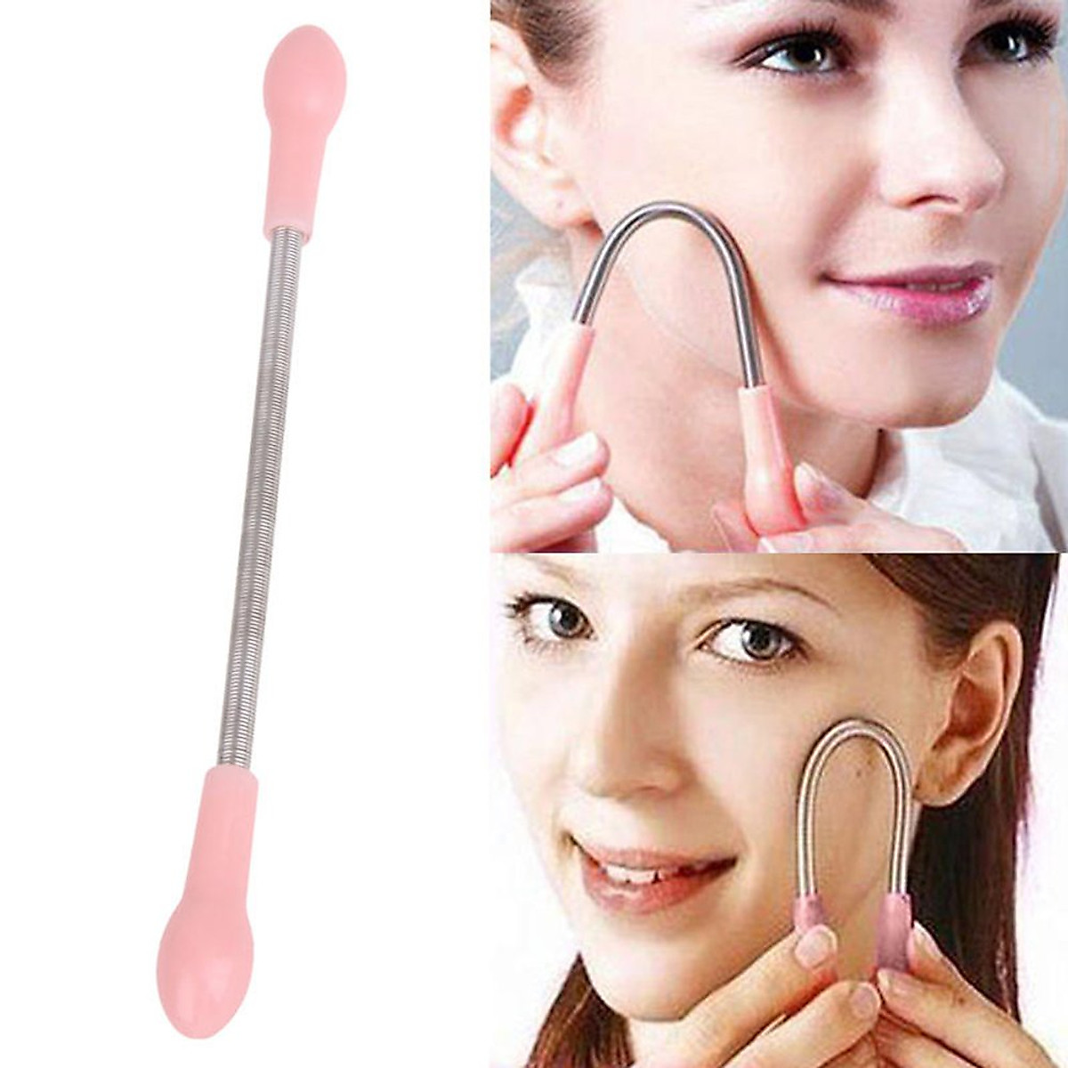SUPVOX 2Pcs Facial hair remover stainless steel hair removal spring from upper lip chin cheeks and neck